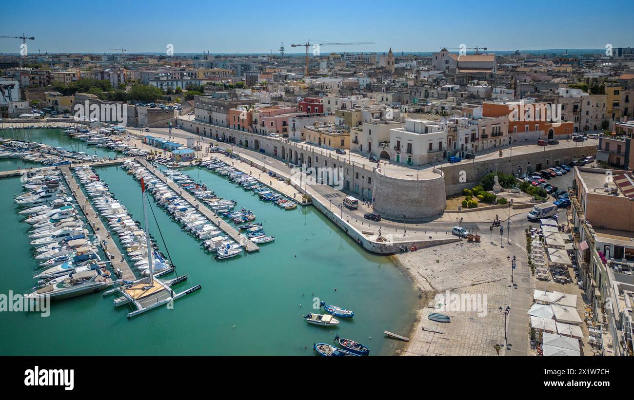 Aerial view of seafront Bisceglie in Puglia with drone Stock Photo - Alamy