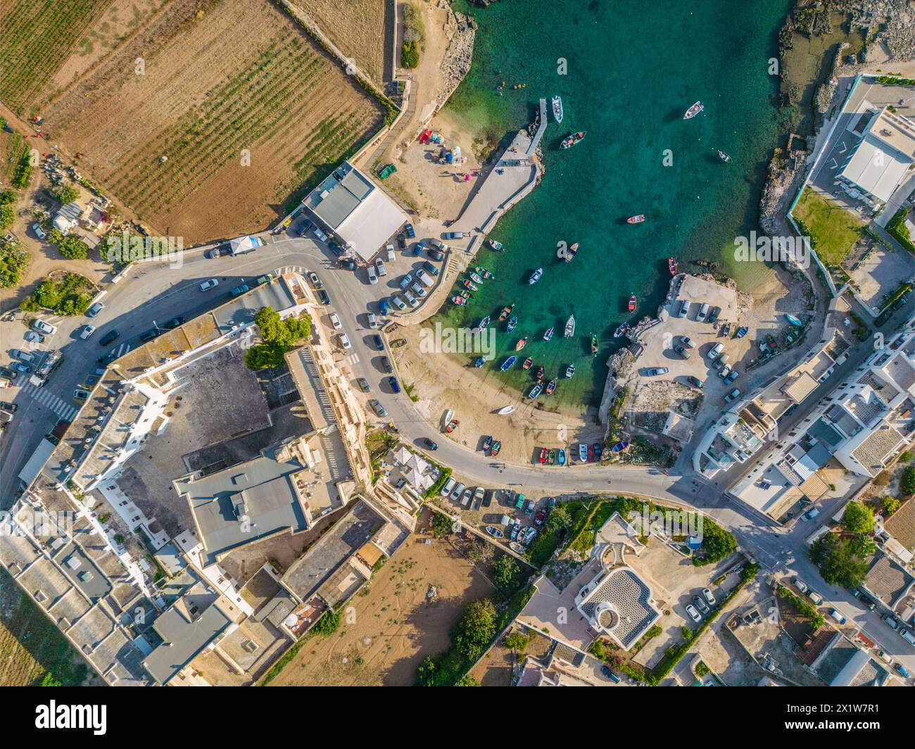 Aerial view Benedictine Abbey of San Vito. Polignano a mare. Puglia ...