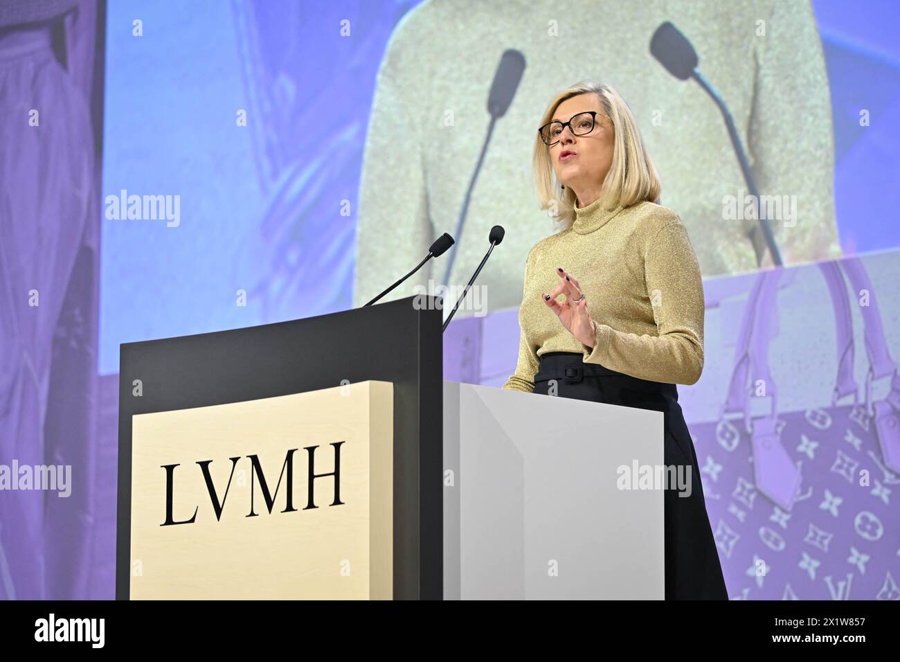 Paris, France. 18th Apr, 2024. Chantal Gaemperle, Director of Human ...