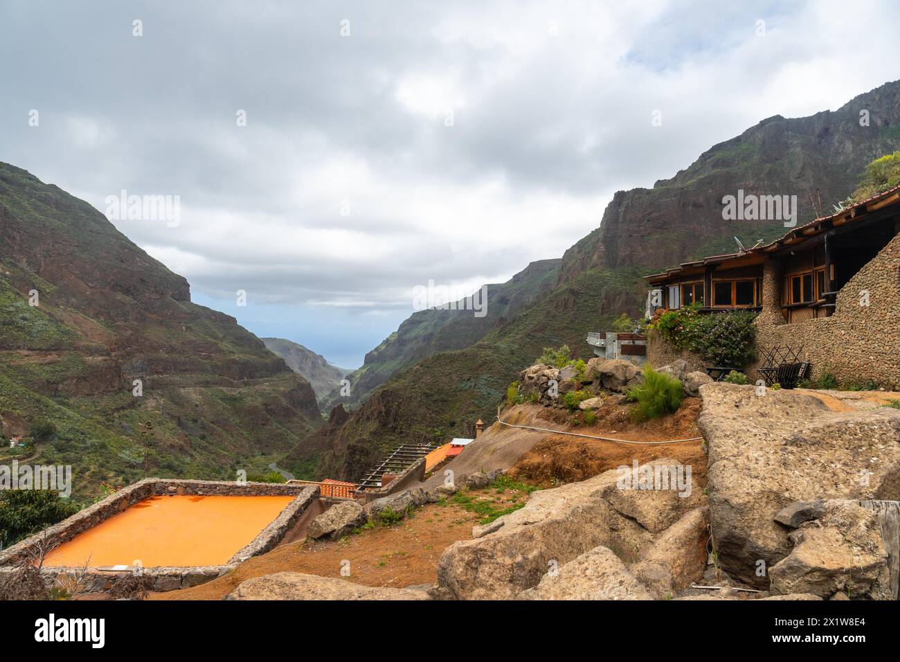 Views of the beautiful Barranco de Guayadeque in Gran Canaria, Canary ...