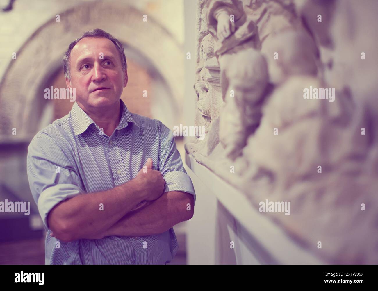 Male visiting historical exhibition in the National Museum Stock Photo ...
