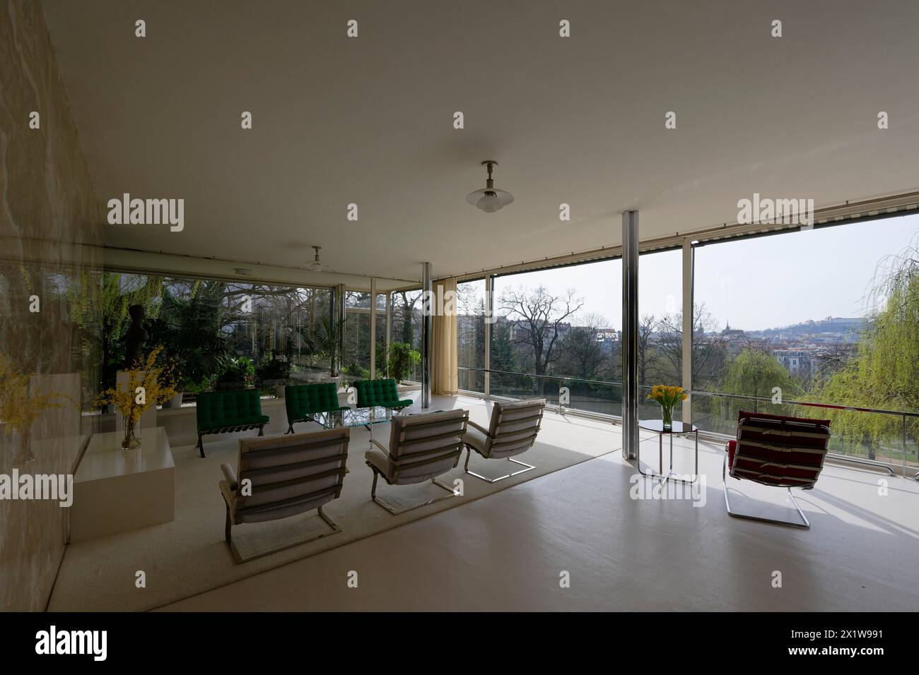 Interior view, living room, Villa Tugendhat (architect Ludwig Mies van ...