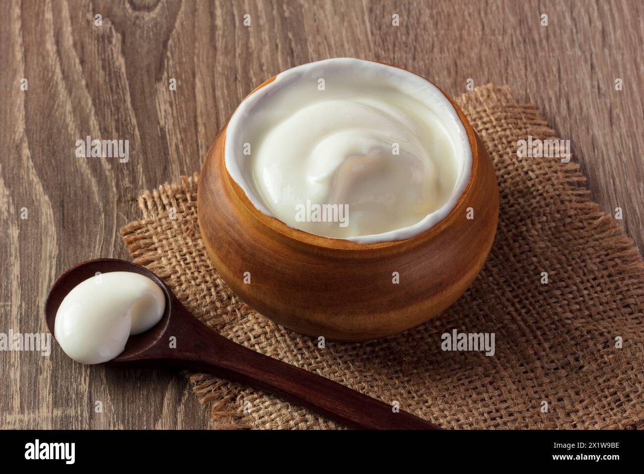 Cream sour, dairy products in a bowl isolated white background Stock ...
