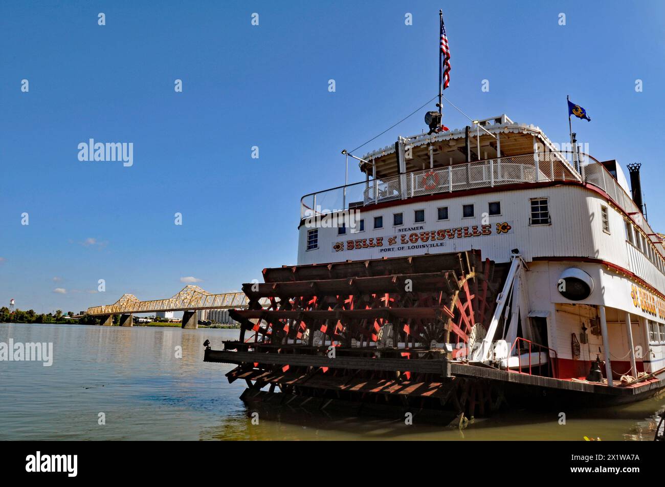 Docked on the Ohio River in downtown Louisville, the historic Belle of ...