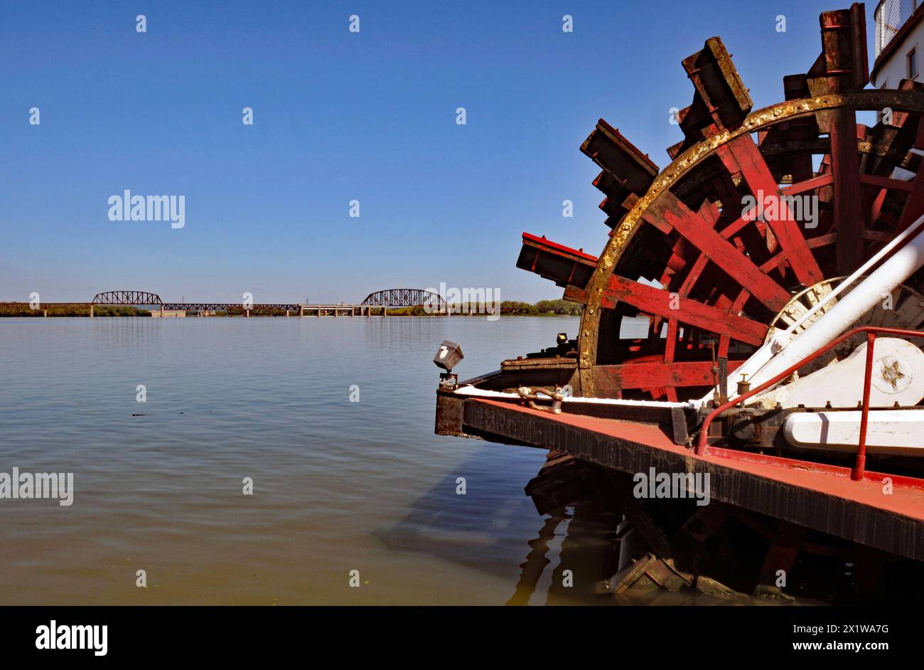 The wooden paddlewheel on the historic Belle of Louisville steamboat ...