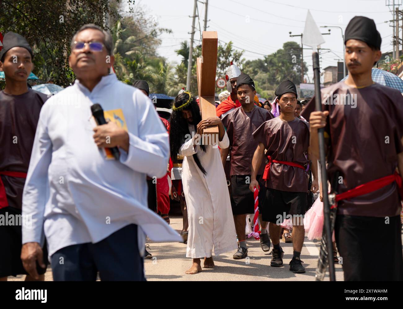 Christian devotees takes part in a perform to re-enactment of the ...