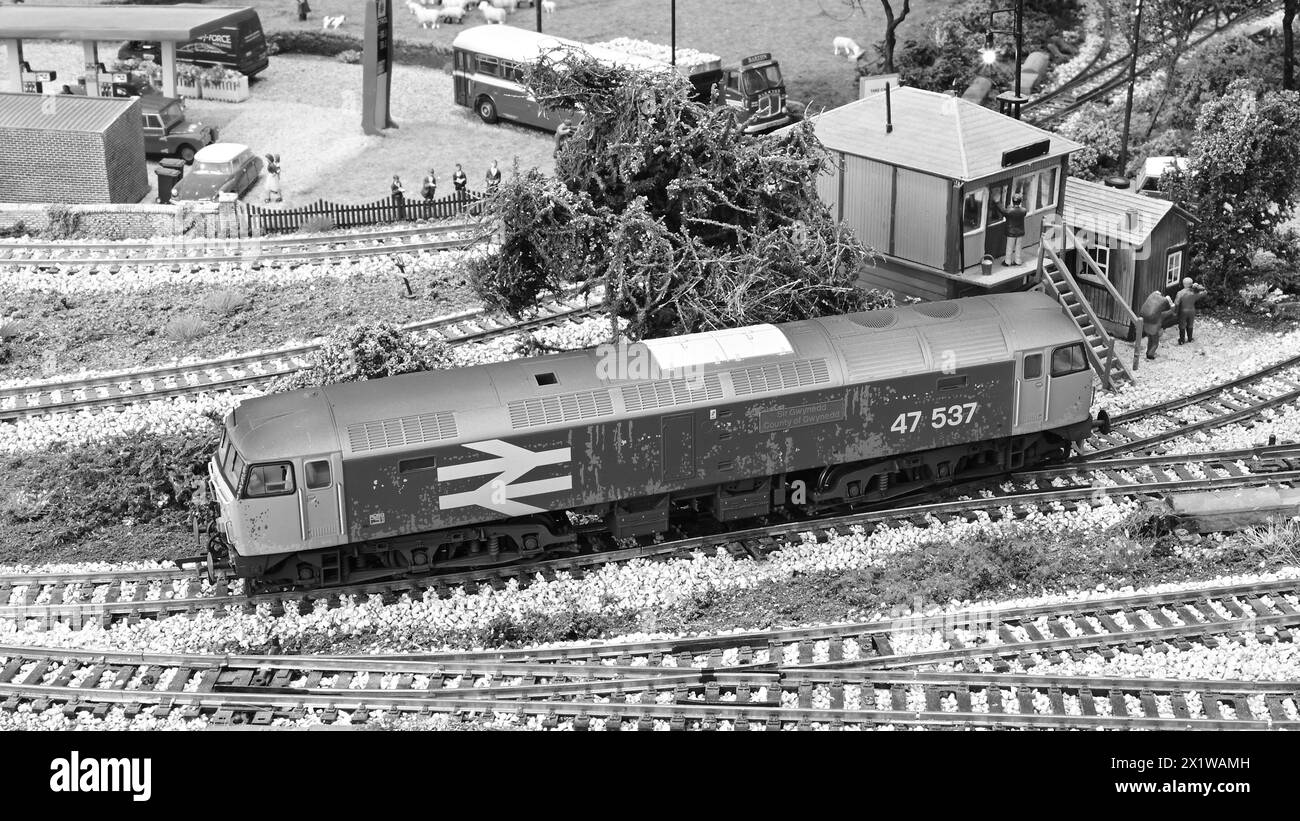 A heavily weathered class 47 OO scale model locomotive Stock Photo - Alamy