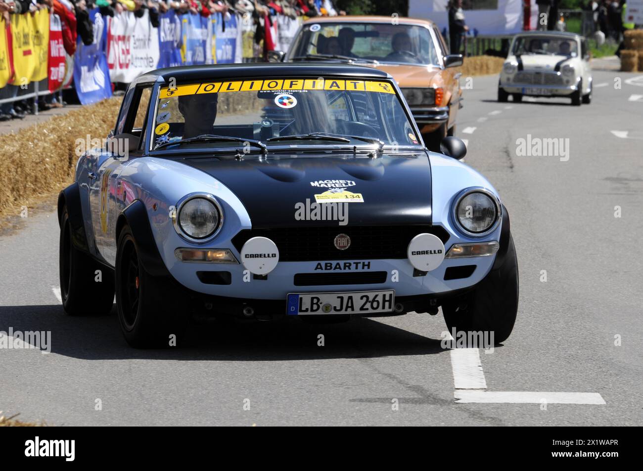 A classic Fiat Abarth in a car race on the road, SOLITUDE REVIVAL 2011 ...