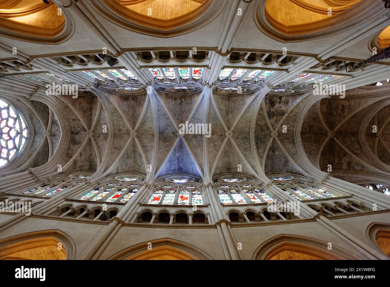 Church of Saint-Vincent-de-Paul, view upwards into the vault of a ...