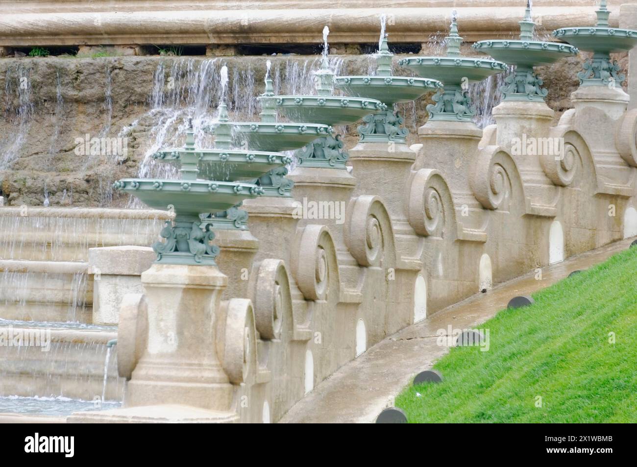 Palais Longchamp, Marseille, details of a historic cascading fountain ...