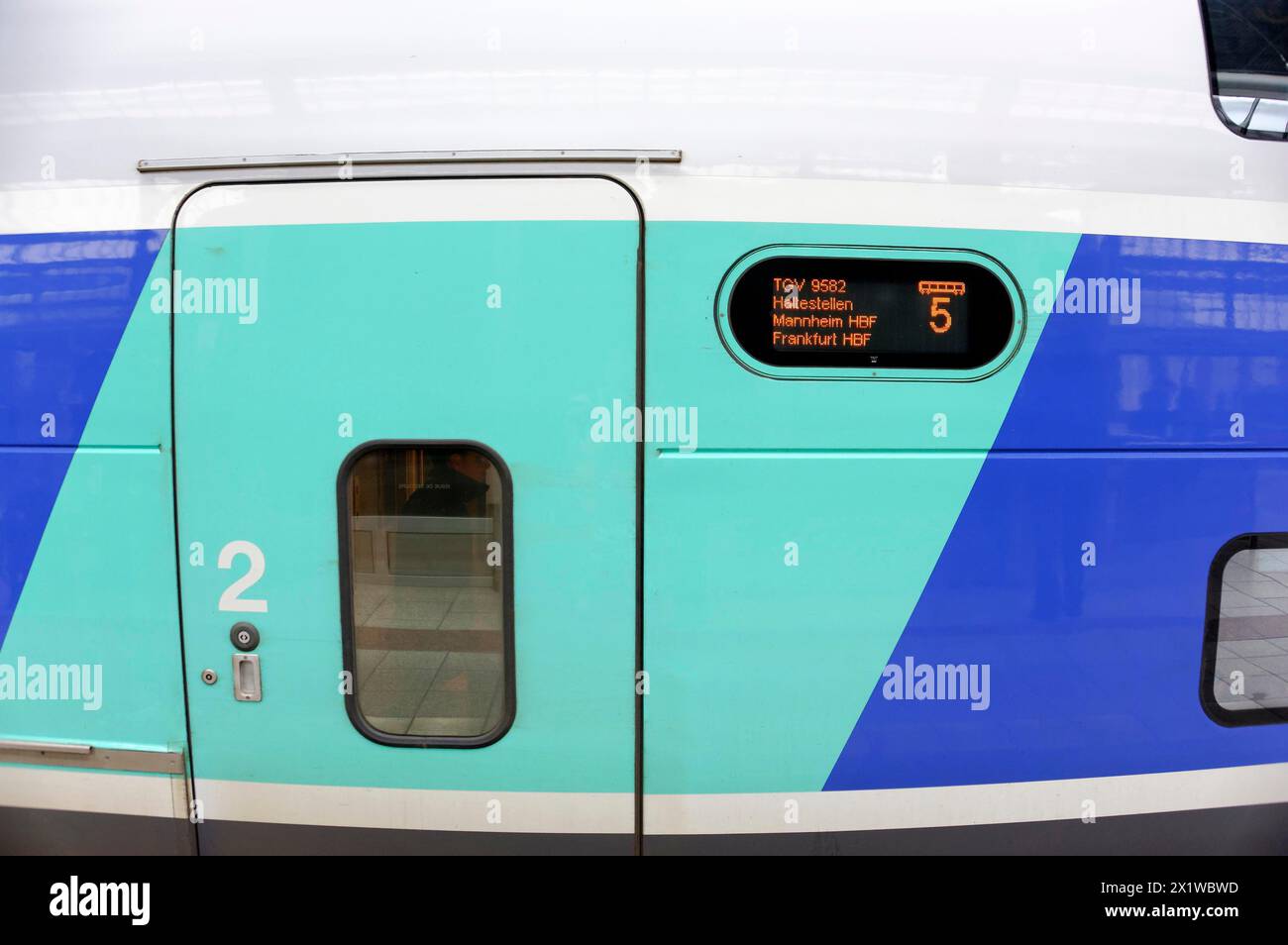 TGV at Marseille-Saint-Charles station, Marseille, close-up of a train ...