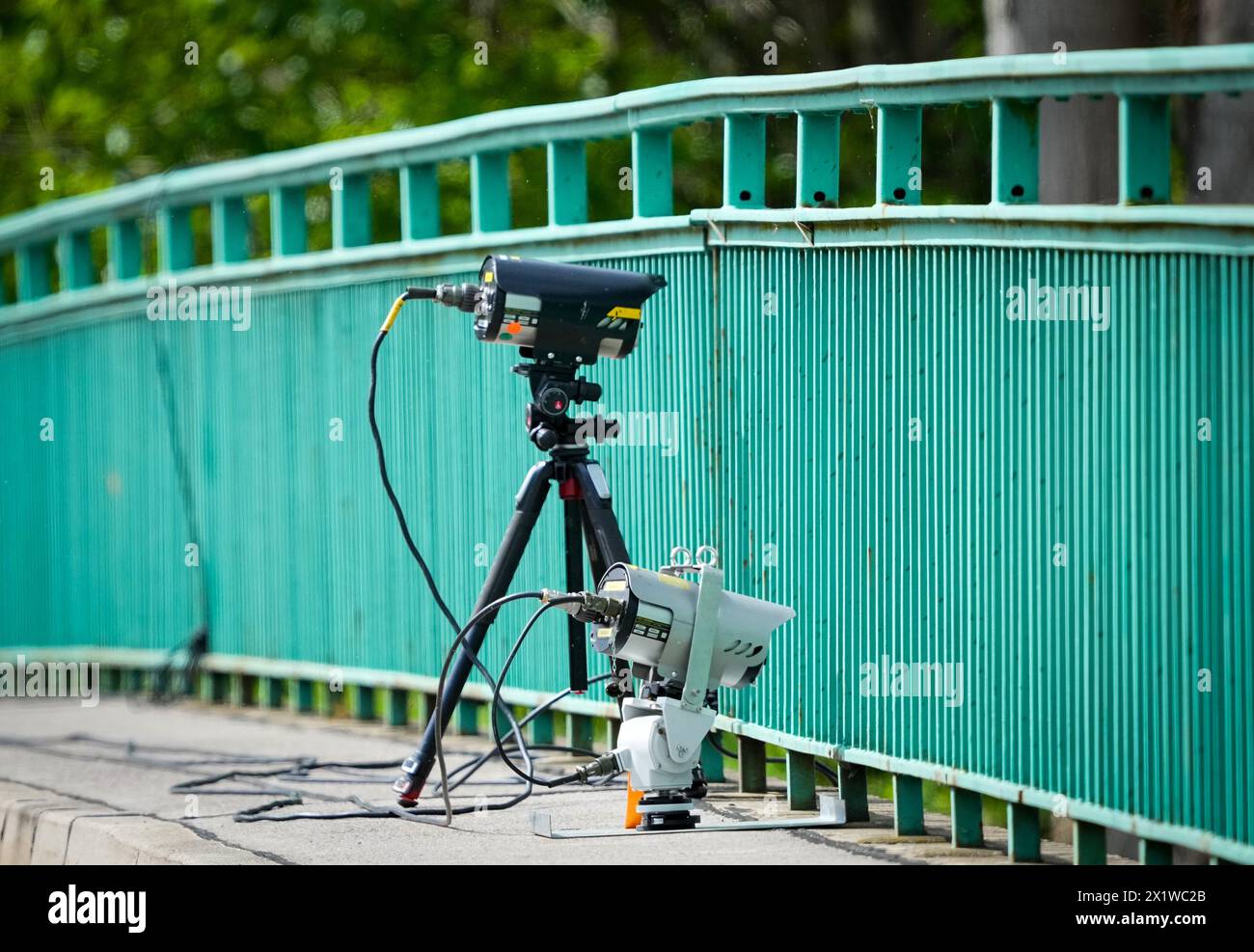 Walsleben, Germany. 17th Apr, 2024. Cameras for distance measurement ...