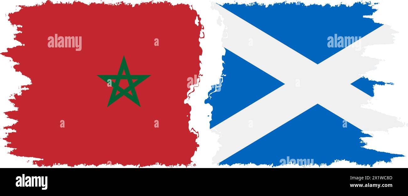 Scotland and Morocco grunge flags connection, vector Stock Vector Image ...