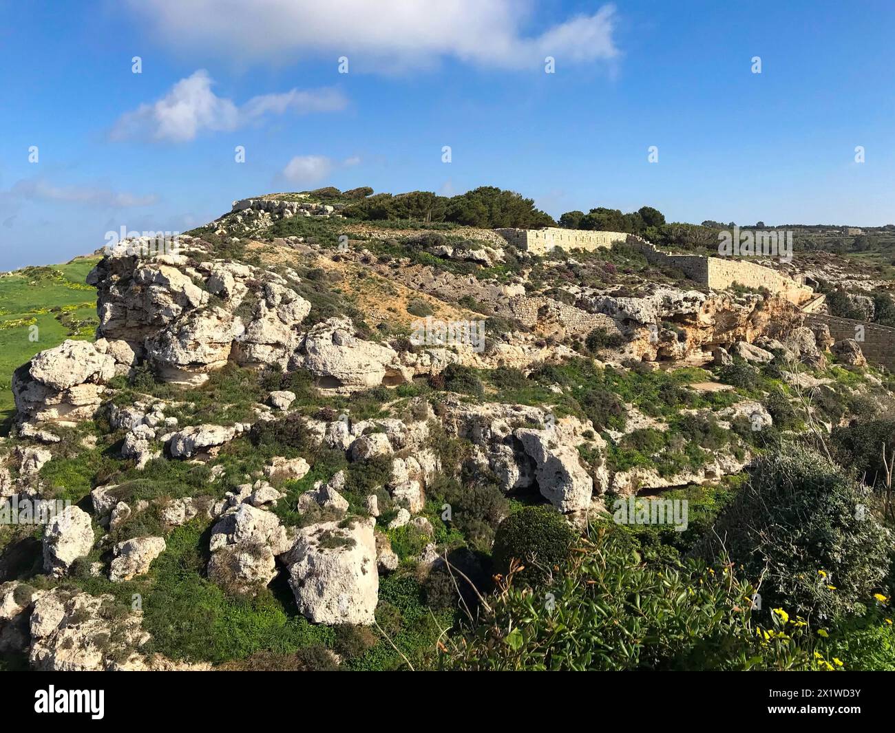 Rock landscape in Malta, Mediterranean Sea, Republic of Malta Stock ...