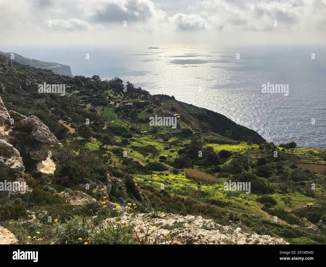 Coastal landscape in Malta, Mediterranean Sea, Republic of Malta Stock ...