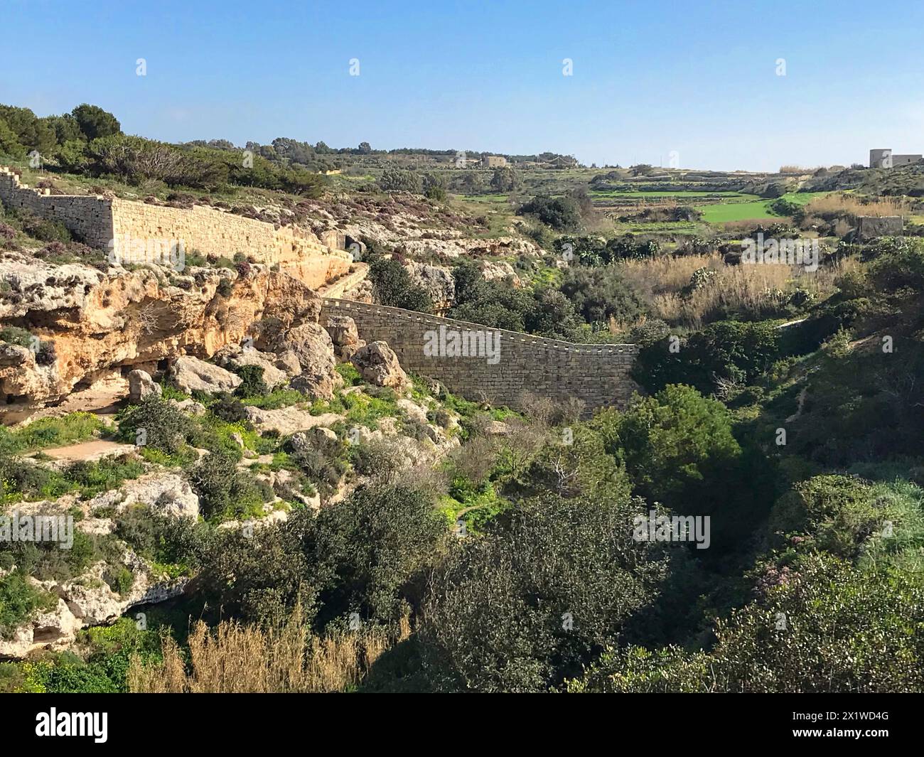 Rock landscape in Malta, Mediterranean Sea, Republic of Malta Stock ...