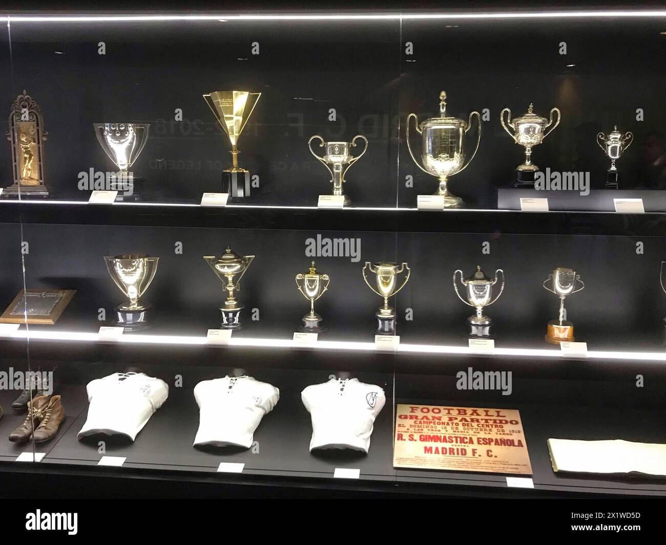 Football stadium Estadio Santiago Bernabeu, Cups, Real Madrid, Madrid ...