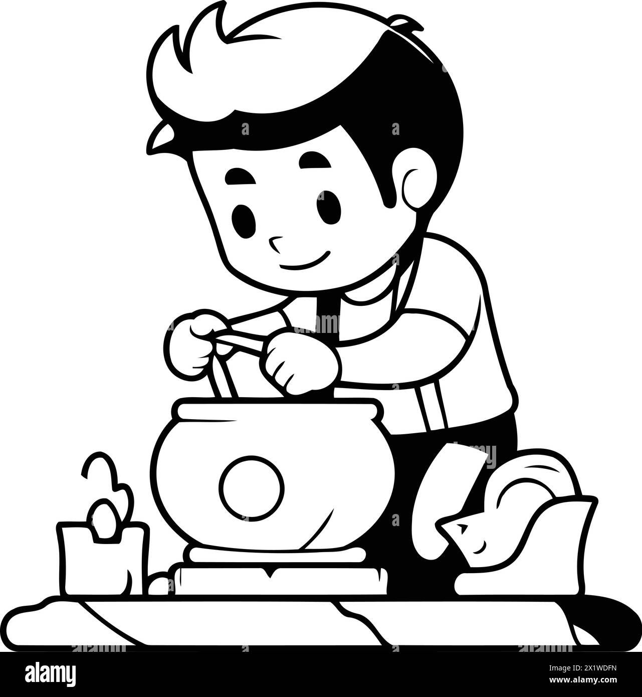 Potters wheel illustration Black and White Stock Photos & Images - Alamy