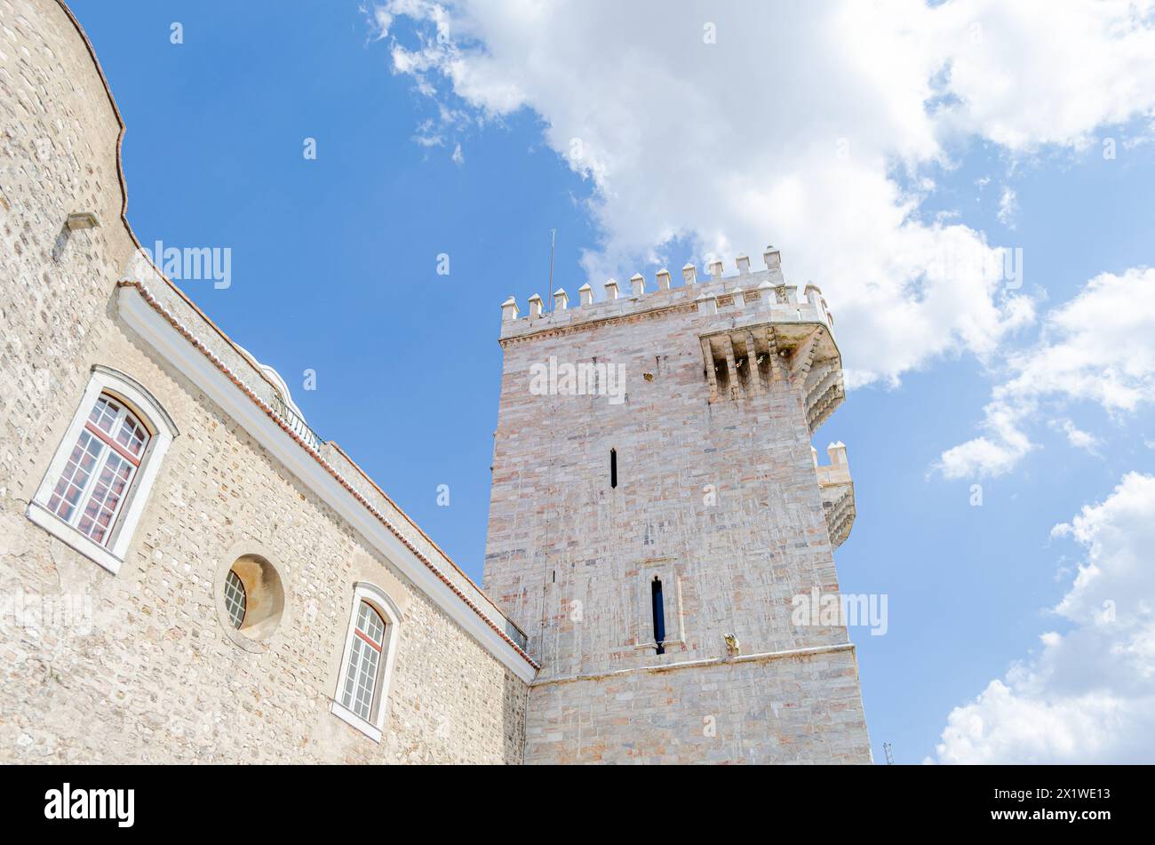 partial view of the castle of Estremoz, a medieval village in Alentejo ...