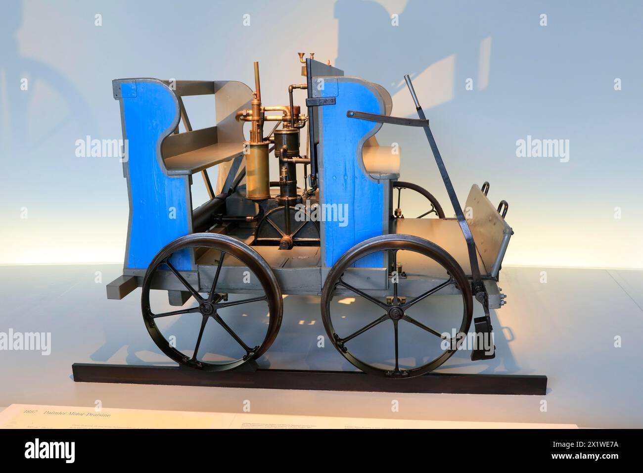 Daimler motorised trolley from 1887, Mercedes-Benz Museum, Stuttgart ...