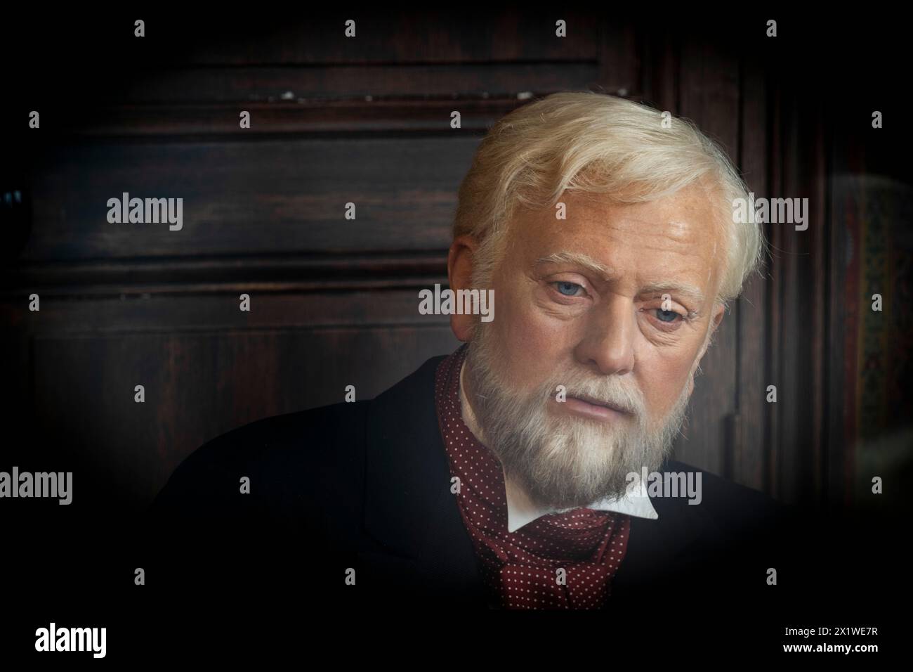 Gustave Eiffel, wax figure in Eiffel's former office at the top of the ...