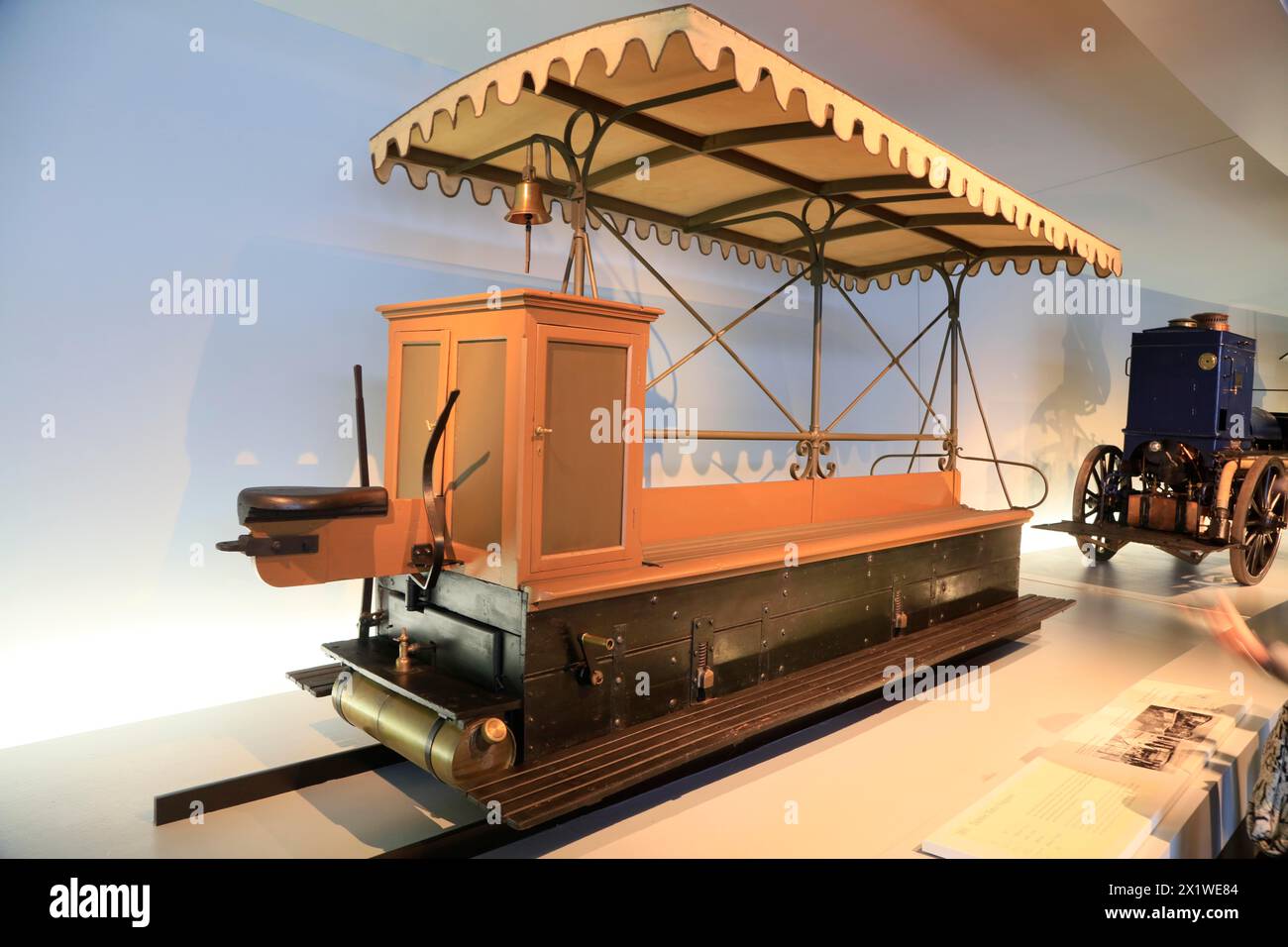 Motorised narrow-gauge tram Daimler Motor-Waggonet from 1891, Mercedes ...