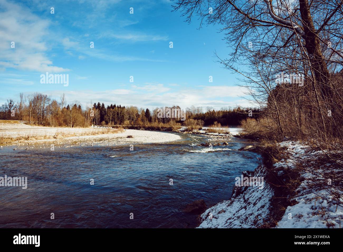 lake, river, sunset, evening mood, riverside, lakeside, landscape ...