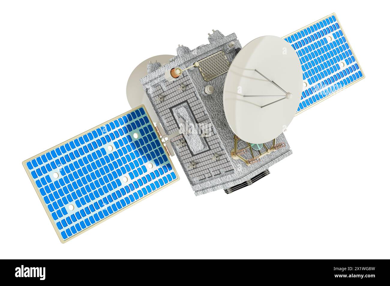 Satellite, 3D rendering isolated on white background Stock Photo - Alamy