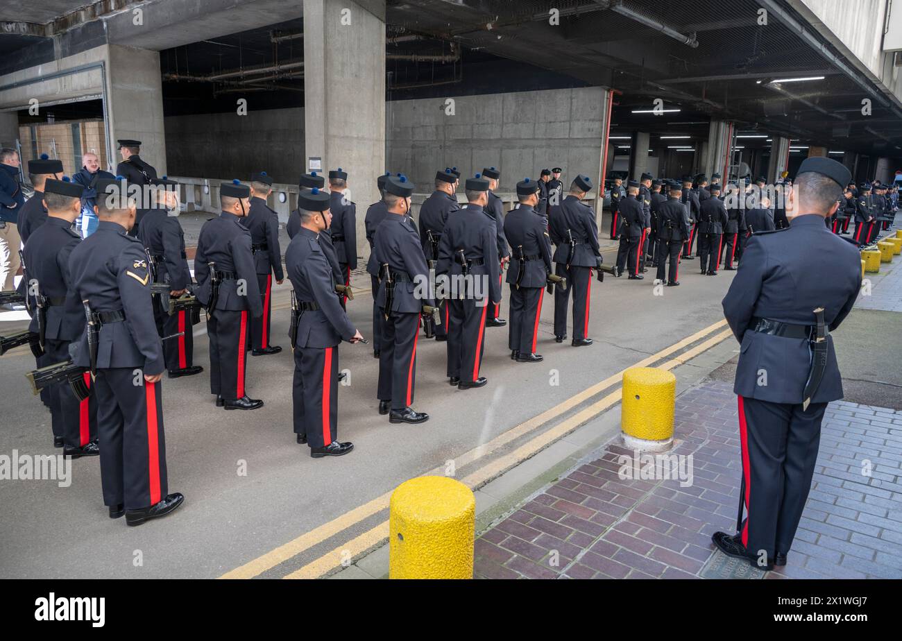 Wellington Barracks, London, UK. 18th Apr, 2024. The Queen's Gurkha ...