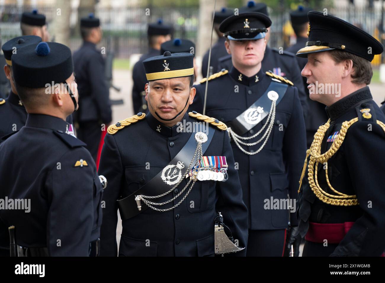 Wellington Barracks, London, UK. 18th Apr, 2024. The Queen's Gurkha ...