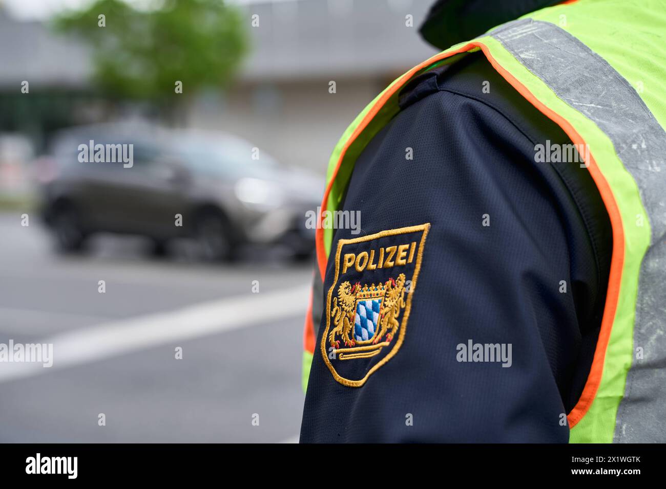 Augsburg, Bavaria, Germany - April 17, 2024: Police officer in uniform ...