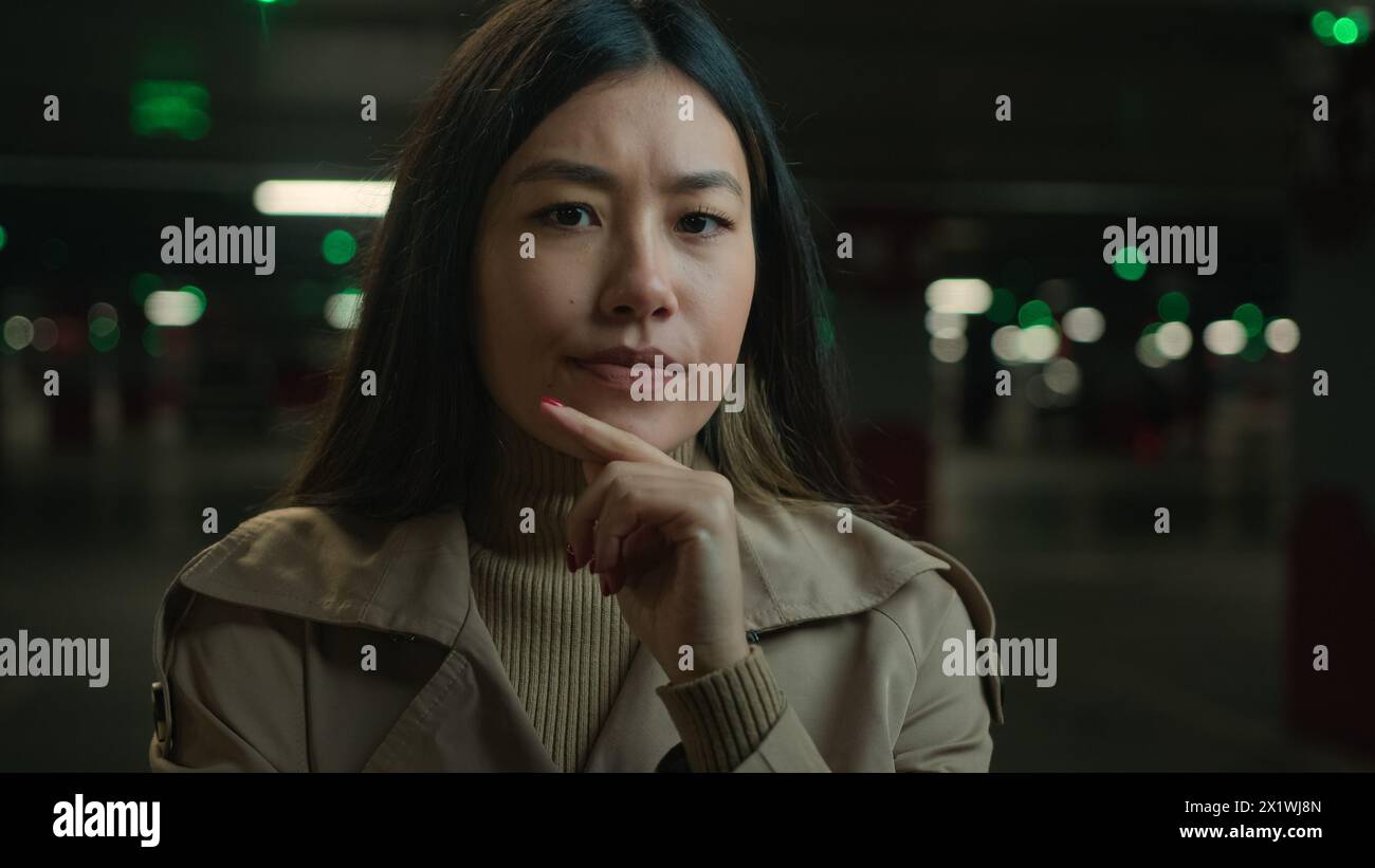 Thoughtful asian girl planning hi-res stock photography and images - Alamy