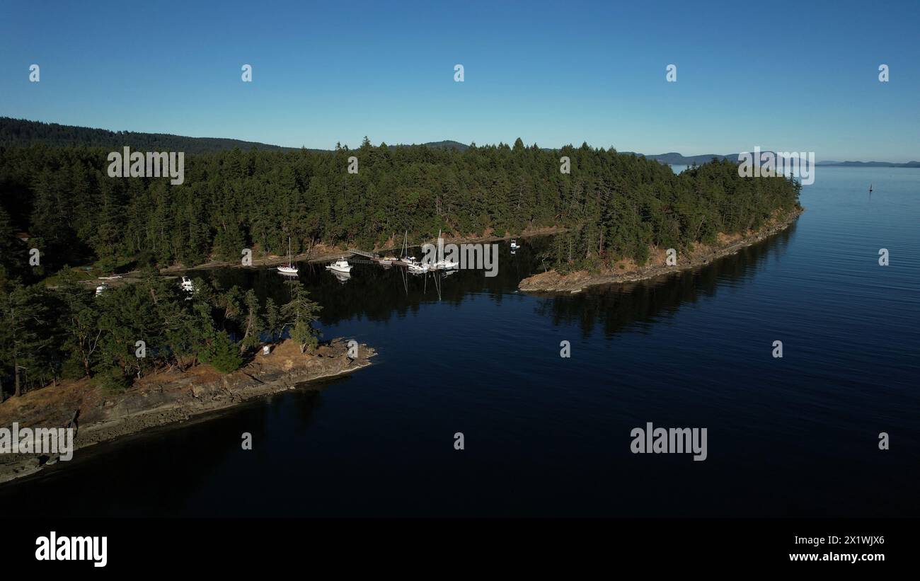 Aerial photo of Conover Cove, Wallace Island Marine Provincial Park ...