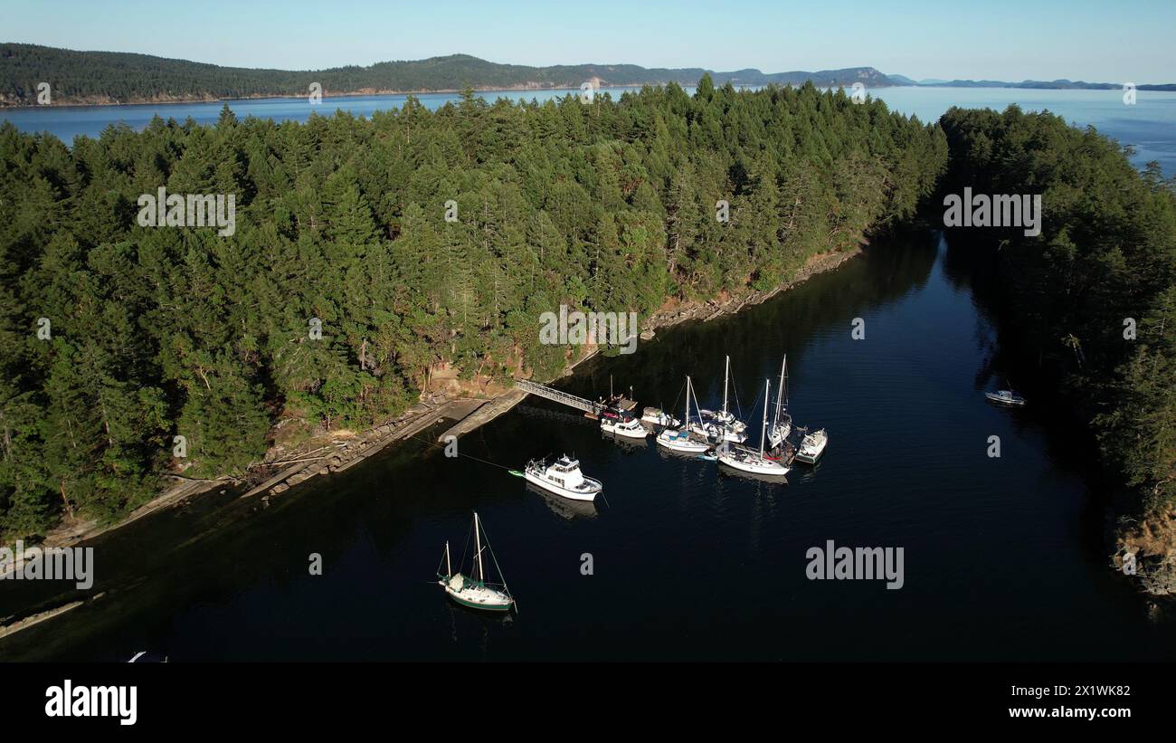 Aerial photo of Conover Cove, Wallace Island Marine Provincial Park ...