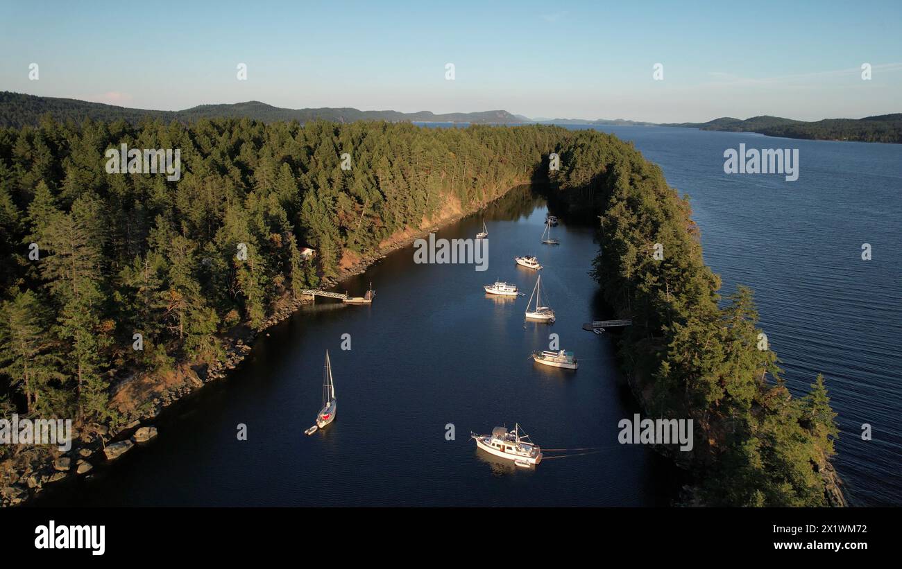 Aerial photo of Princess Cove, Wallace Island Marine Provincial Park ...
