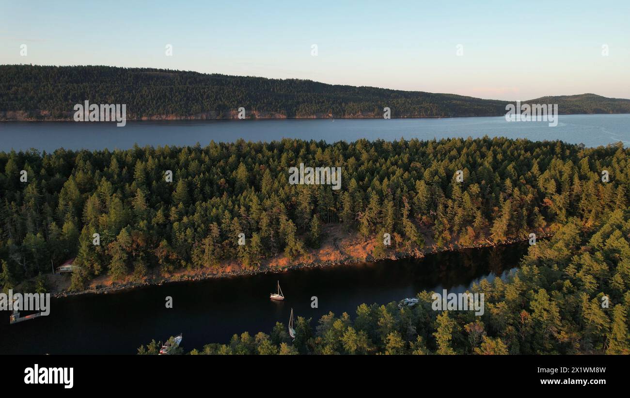 Aerial photo of Princess Cove, Wallace Island Marine Provincial Park ...