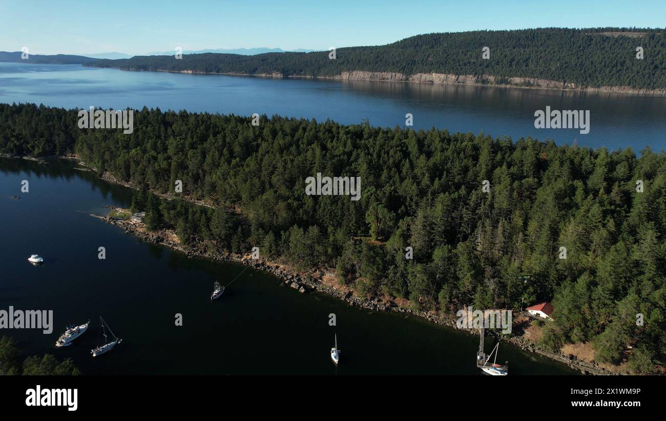 Aerial photo of Princess Cove, Wallace Island Marine Provincial Park ...