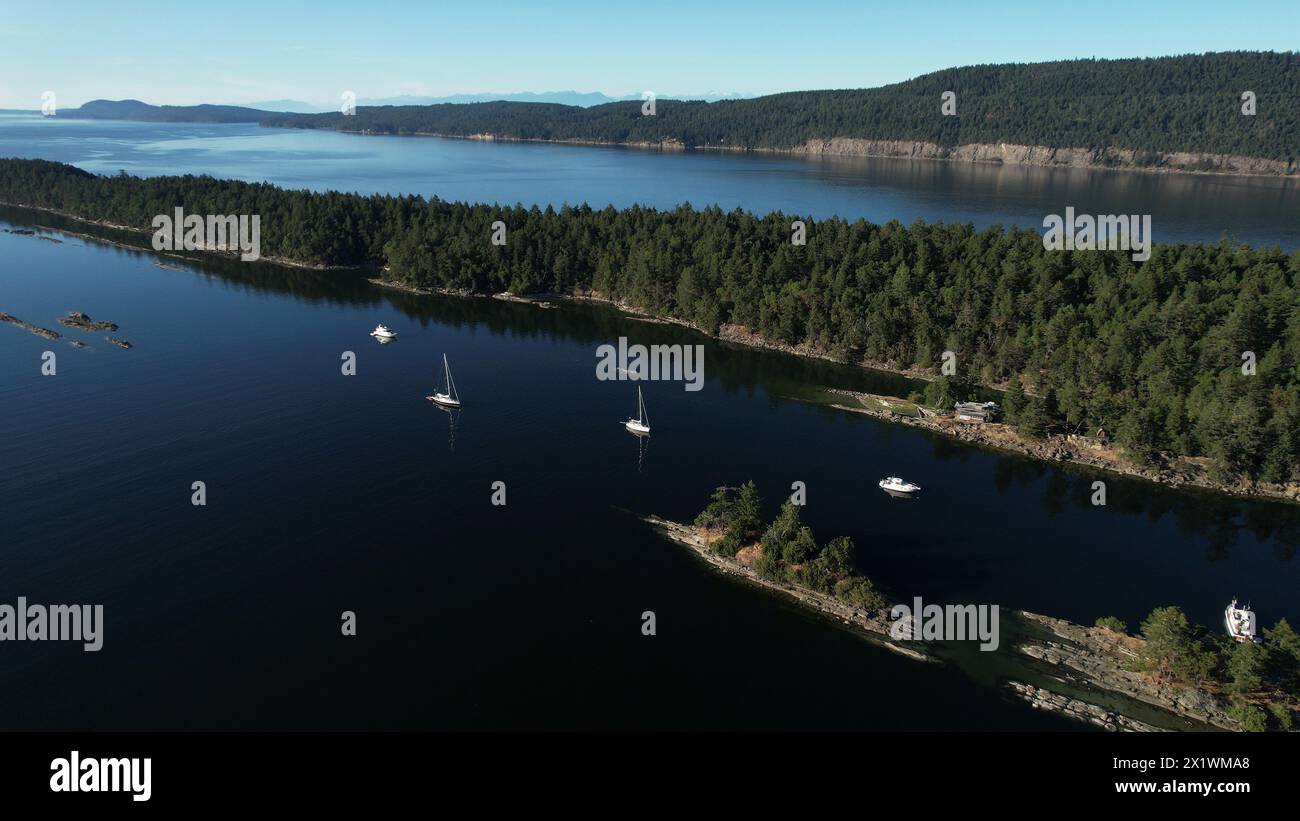 Aerial photo of Princess Cove, Wallace Island Marine Provincial Park ...