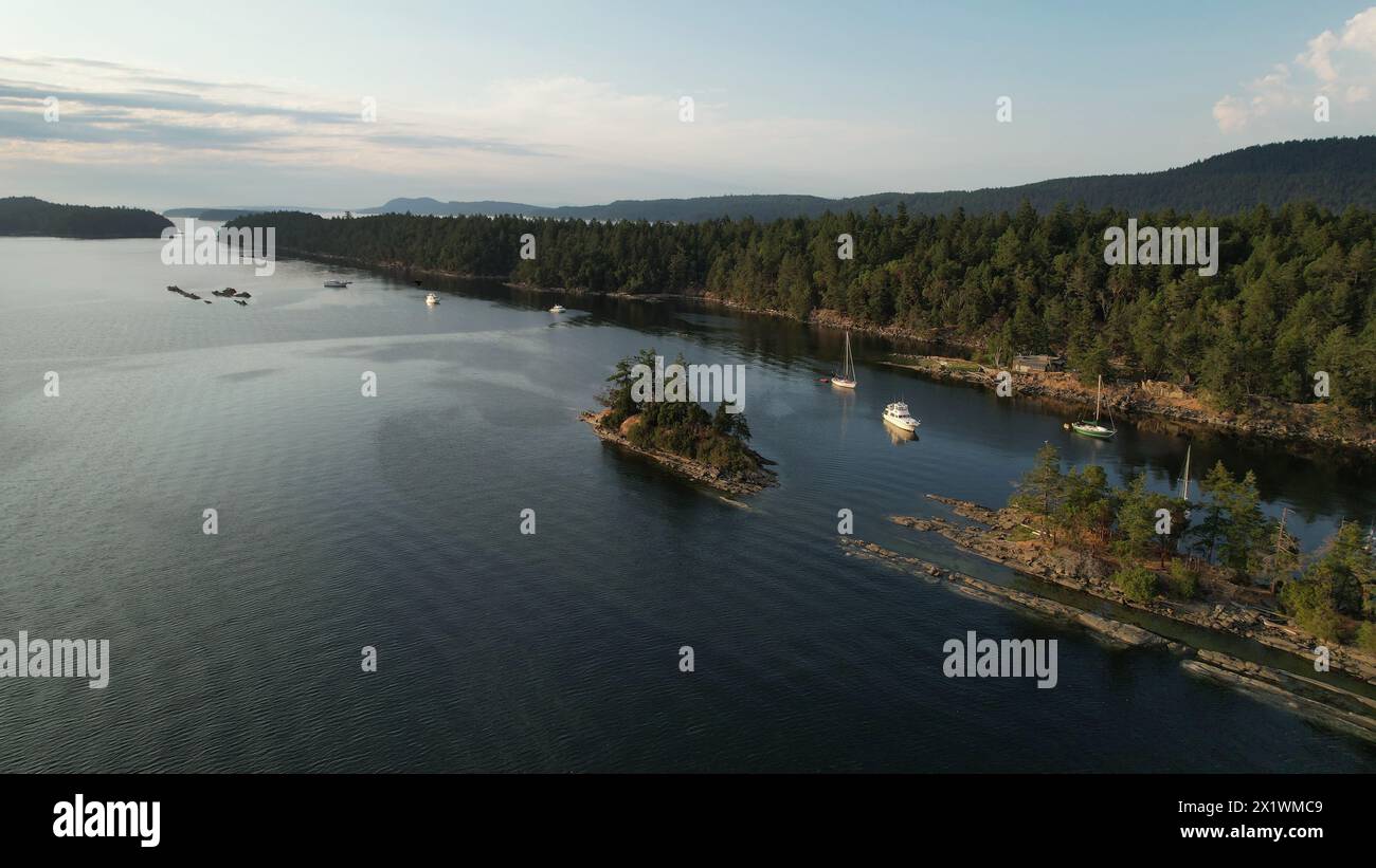 Aerial photo of Princess Cove, Wallace Island Marine Provincial Park ...