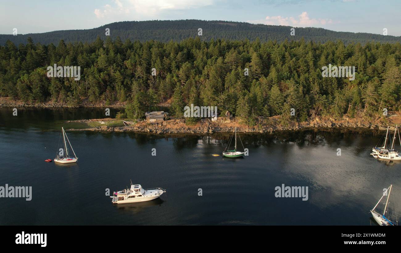 Aerial photo of Princess Cove, Wallace Island Marine Provincial Park ...