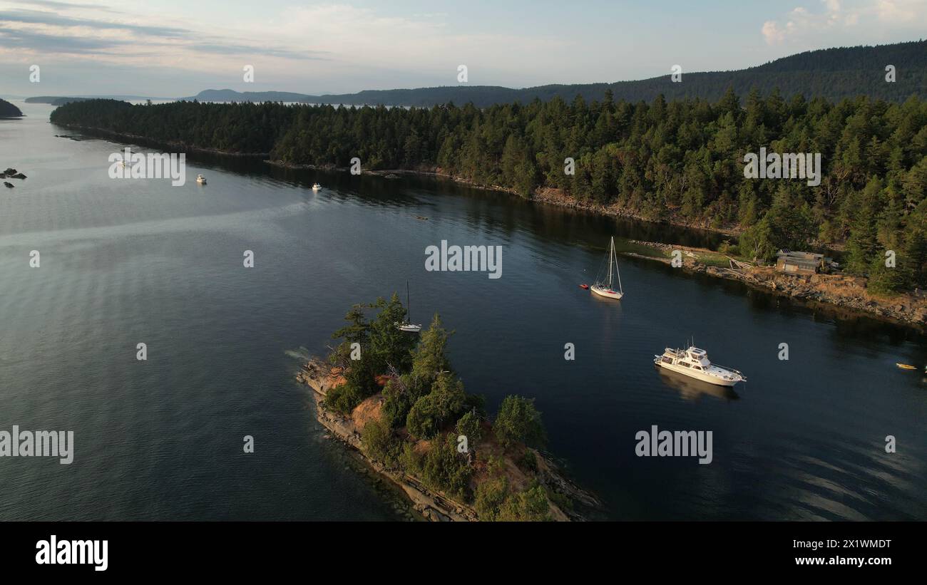 Aerial photo of Princess Cove, Wallace Island Marine Provincial Park ...
