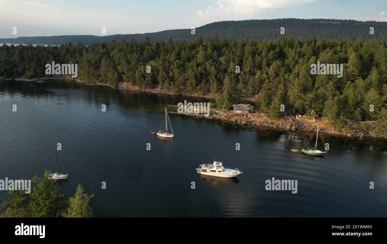Aerial photo of Princess Cove, Wallace Island Marine Provincial Park ...