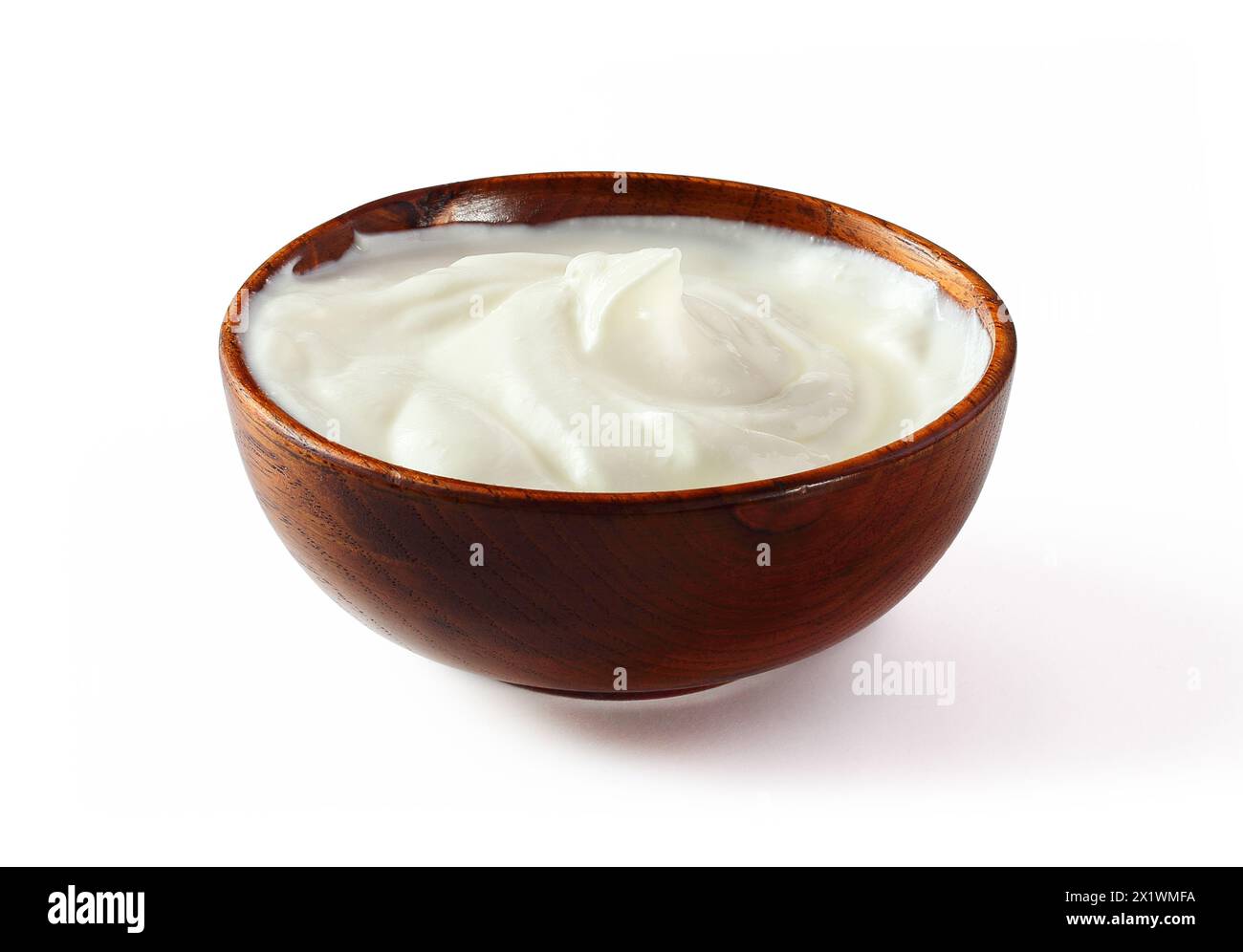 Cream sour, dairy products in a bowl isolated white background Stock ...