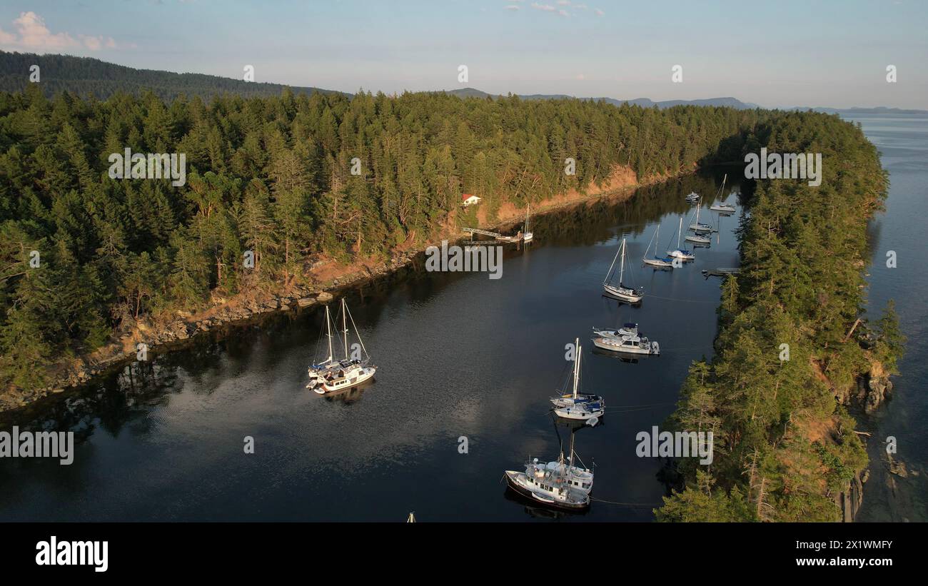 Aerial photo of Princess Cove, Wallace Island Marine Provincial Park ...