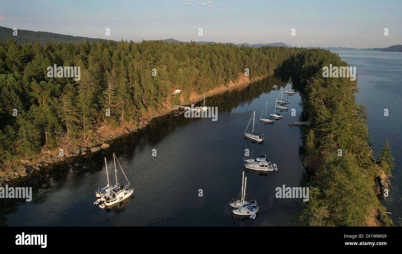 Aerial photo of Princess Cove, Wallace Island Marine Provincial Park ...