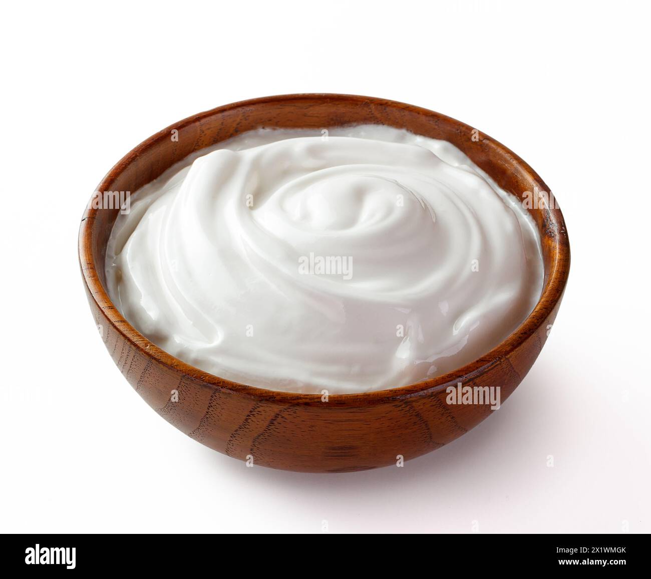 Cream sour, dairy products in a bowl isolated white background Stock ...