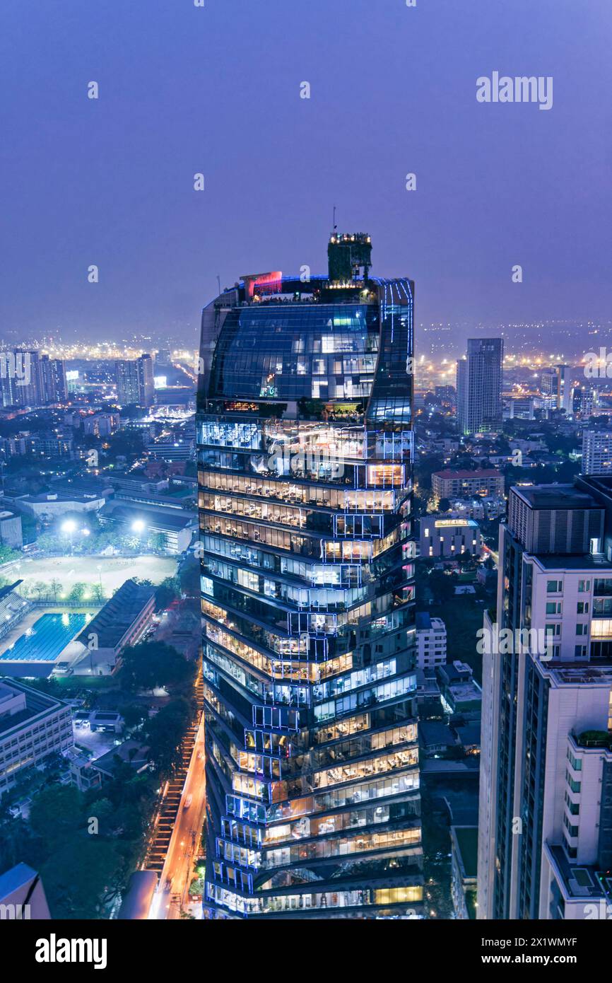 T-One building, Top floor Tichuca Rooftop bar, Bangkok Skyline ...