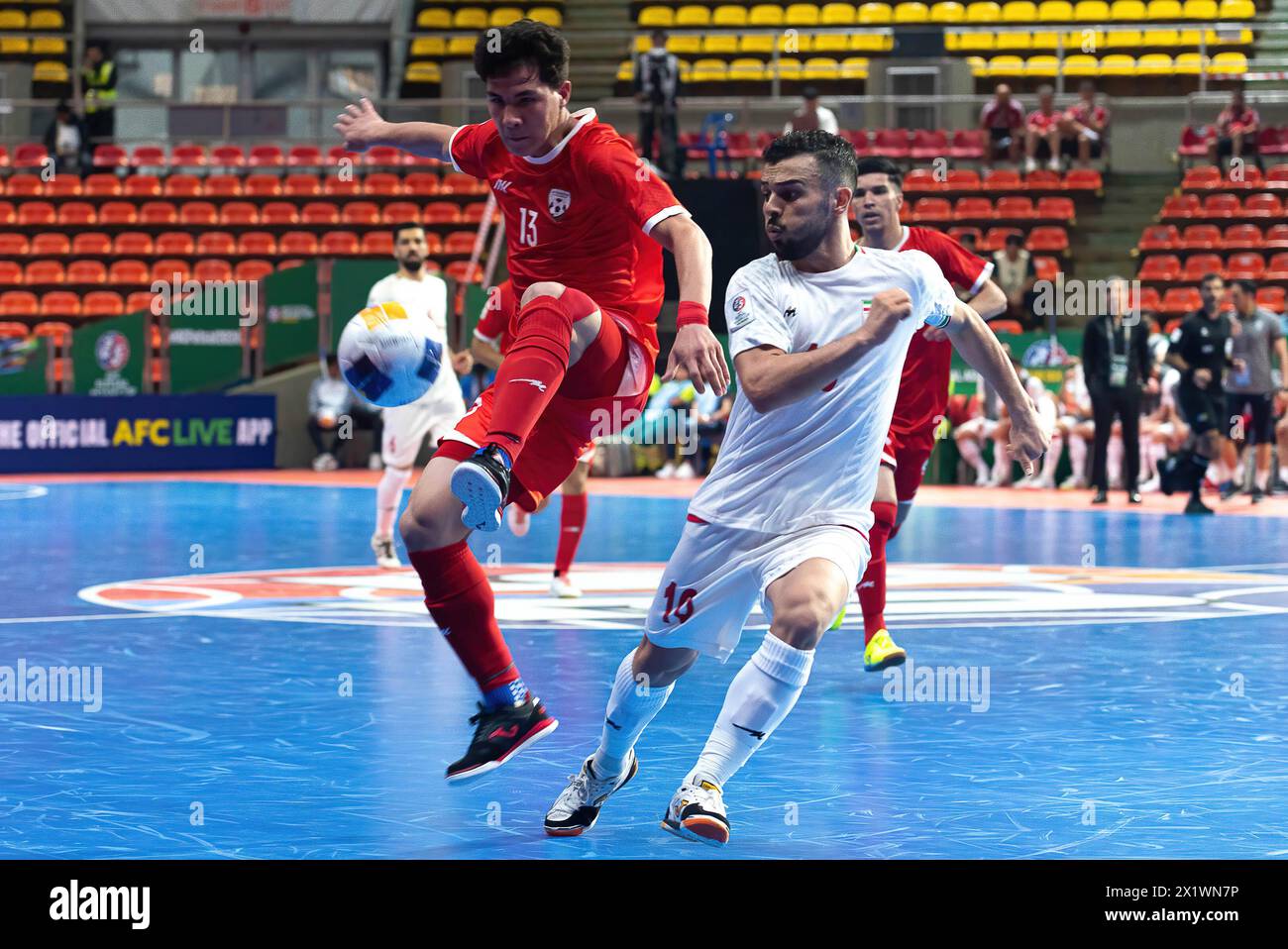 Bangkok, Thailand. 18th Apr, 2024. Hussain Mohammadi (L) of Afghanistan and Salar Aghapour (R ...