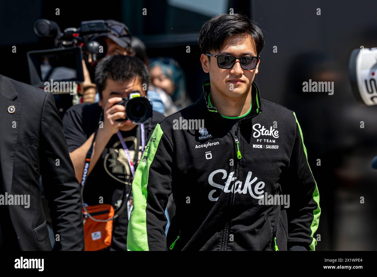 Shanghai, China, April 18, Zhou Guanyu, from China competes for Stake ...