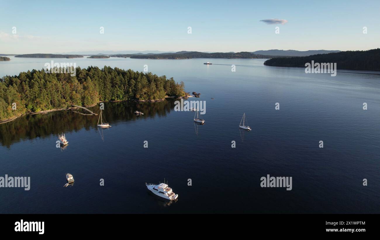 Aerial photo of the anchorage at Russell Island, Gulf Islands National ...